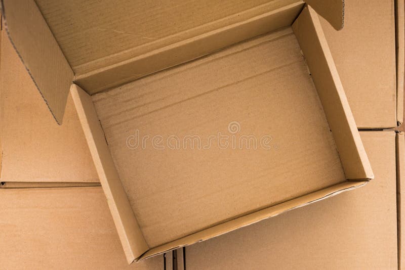 Open Packing Boxe Stacked One on Top of the Other. Background of ...
