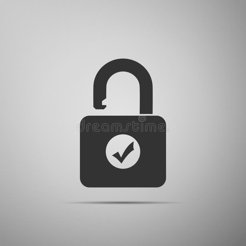 Open Padlock and Check Mark Icon Isolated on Transparent Background ...