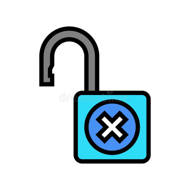 Open Padlock Color Icon Vector Illustration Stock Vector - Illustration ...