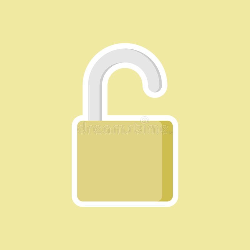 Open Padlock Flat Design without Key Hole Stock Vector - Illustration ...