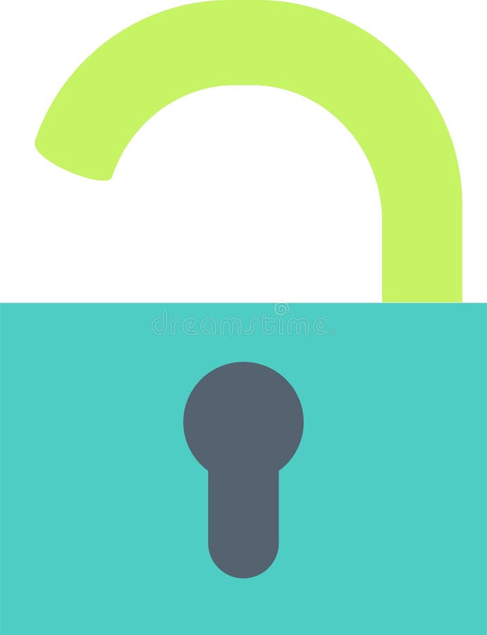 Open Padlock Flat Vector Icon Stock Illustration - Illustration of ...