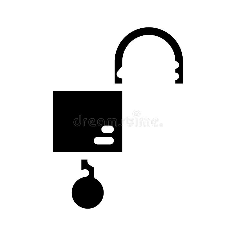 Open Padlock Glyph Icon Vector Illustration Stock Illustration ...