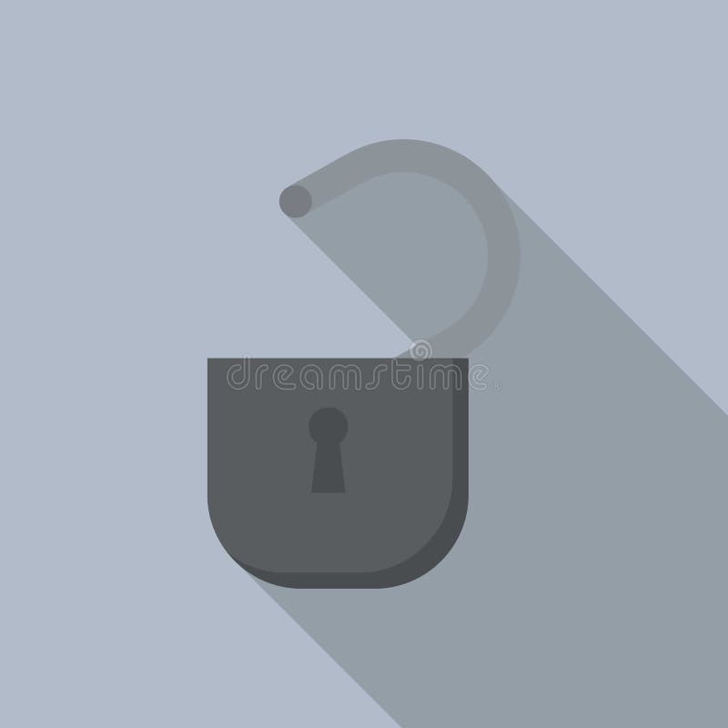 Open Padlock Icon, Flat Style Stock Vector - Illustration of access ...