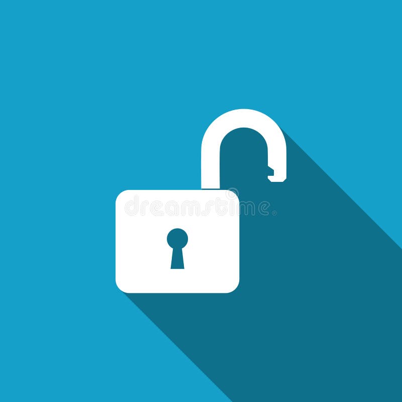 Open Padlock Icon Isolated on White Background. Lock Symbol. Set ...