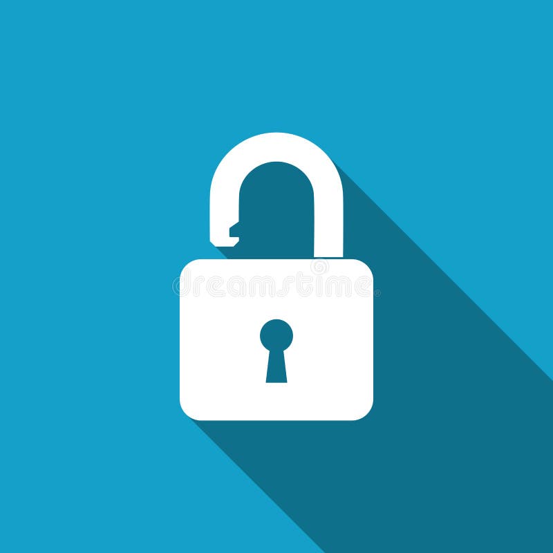 Open Padlock Icon Isolated. Opened Lock Sign. Cyber Security Concept ...