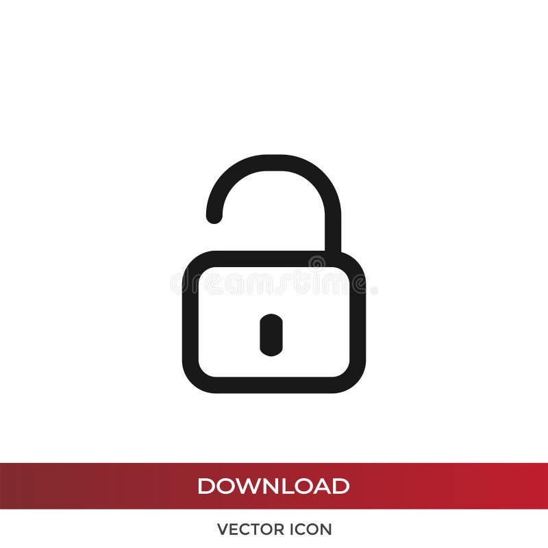 Open Padlock Icon in Modern Design Style for Web Site and Mobile App ...
