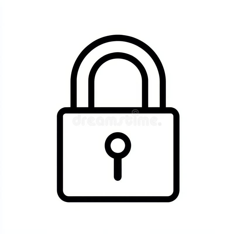 An Open Padlock is Illustrated in Simple Black Line Art As an Icon for ...