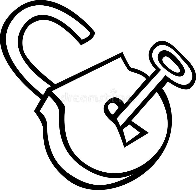 Open Padlock with Key Vector Illustration Stock Vector - Illustration ...