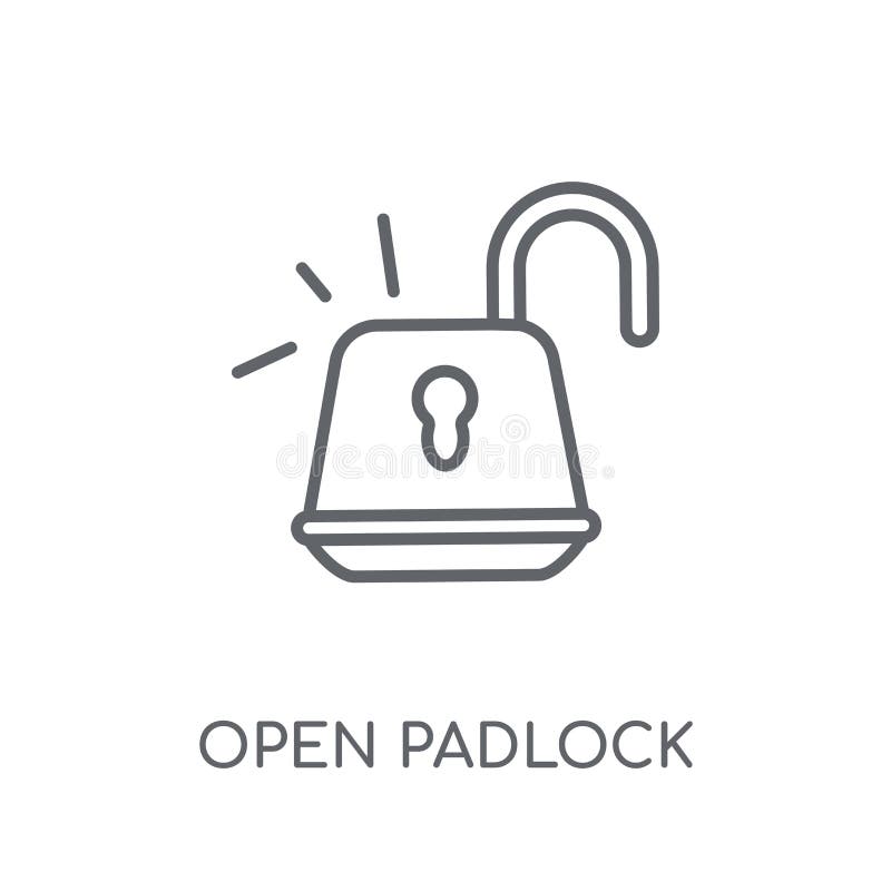 Open Padlock Linear Icon. Modern Outline Open Padlock Logo Conce Stock ...