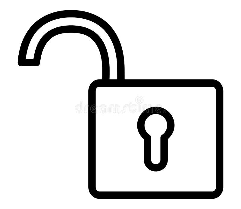 Open Padlock Outline Icon. Unlock Lock Sign. Vector Outline ...