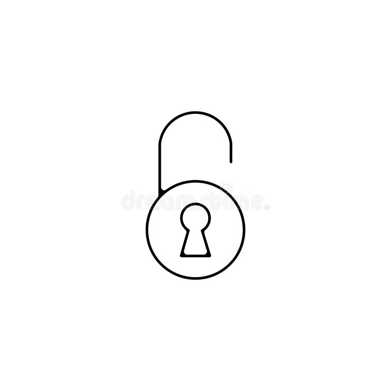Open Padlock Thin Line Icon. Padlock Linear Outline Icon Stock Vector ...