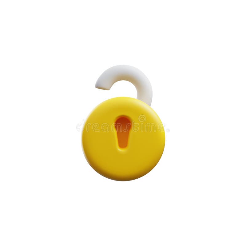 Open Padlock Volumized Rendered Icon 3D Realistic Vector Illustration ...