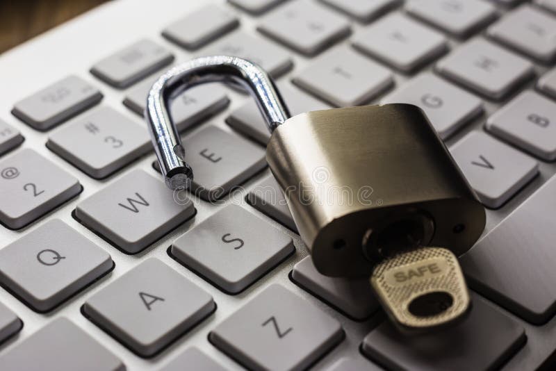 Open Lock with Word SAFE on Key on Keyboard Stock Image - Image of open ...