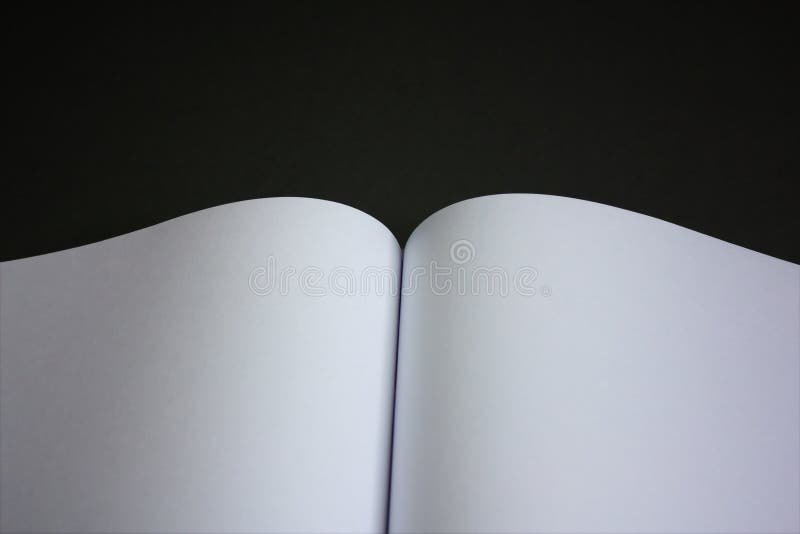 Open Page on a Black Background. Abstract Background Stock Photo ...