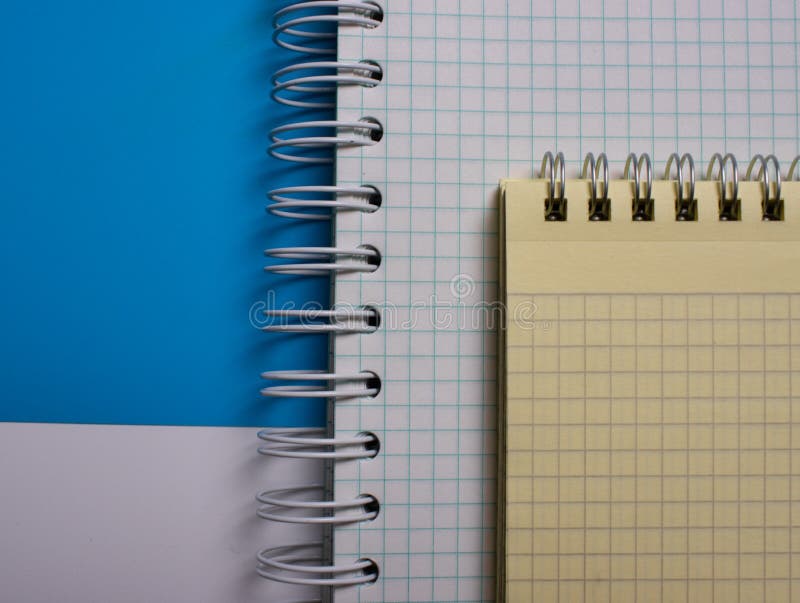 An Open Page of Two Notebooks in Close-up. Stock Image - Image of ...
