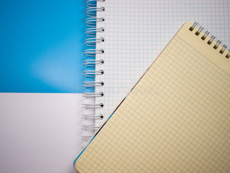 An Open Page of Two Notebooks in Close-up. Stock Photo - Image of paper ...