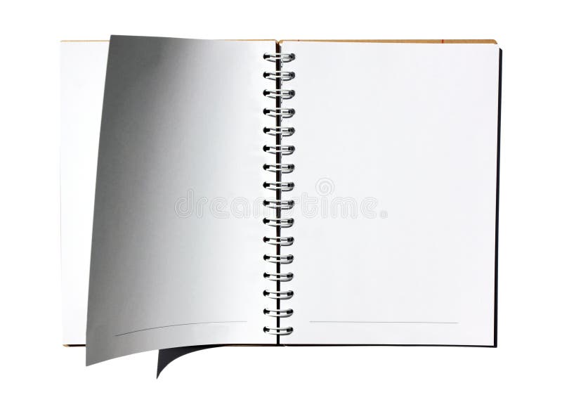 Open pages of a notebook stock image. Image of isolated - 16462407