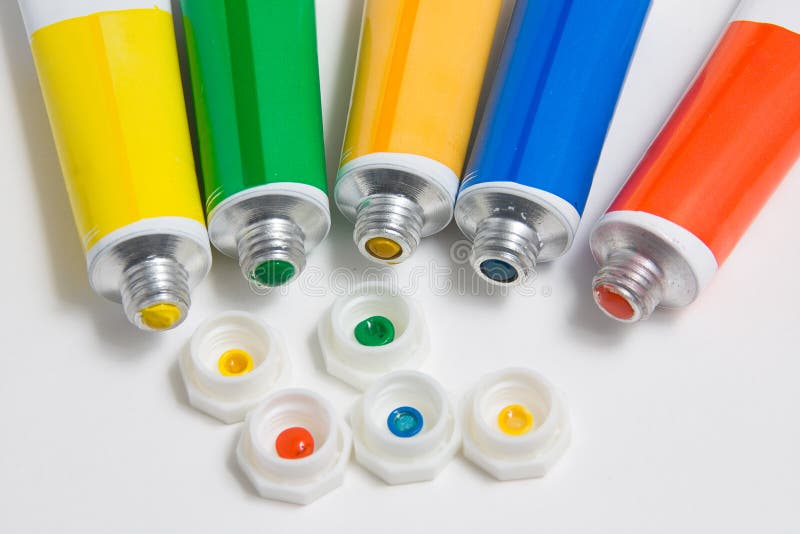 Open paint tubes stock image. Image of palette, aquarelle - 23384161