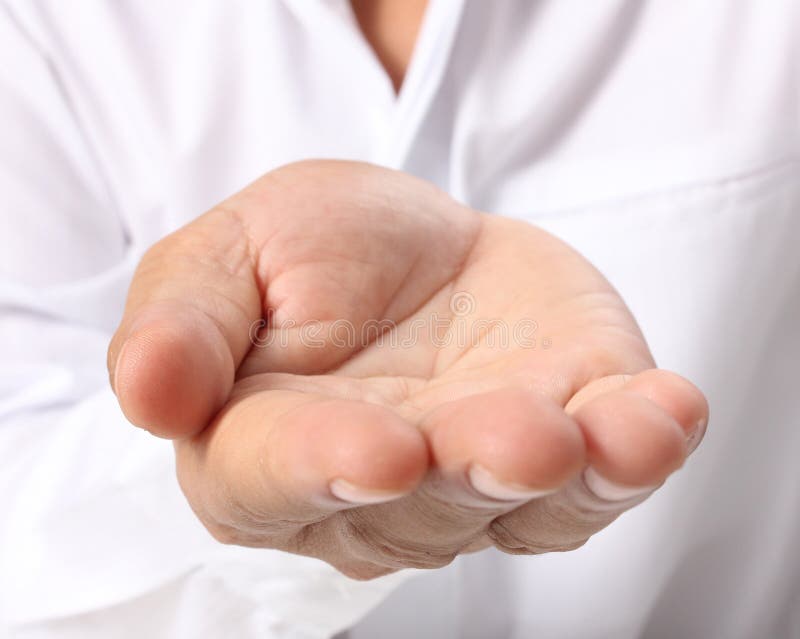 Open Handpalm, Een Handgebaar Stock Afbeelding - Image of hulp, lichaam ...