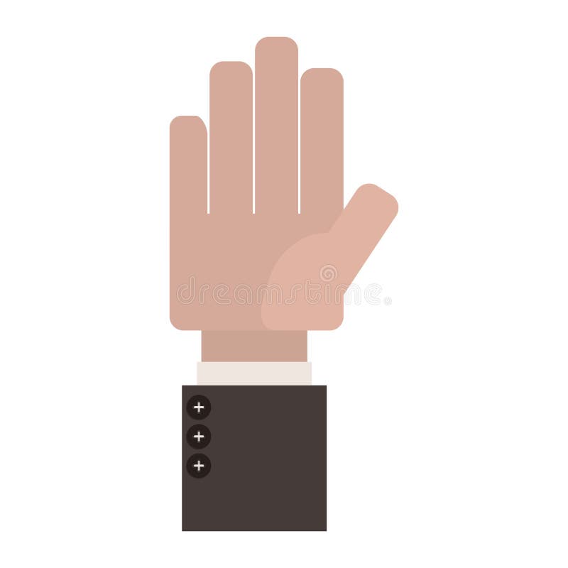 Open Palm of Hand with Formal Suit Sleeve Stock Vector - Illustration ...
