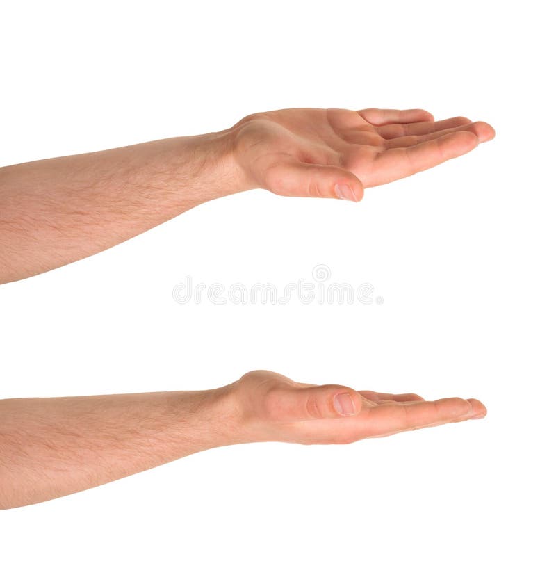 Open Palm Hand Gesture Isolated Stock Photo - Image of care, empty ...