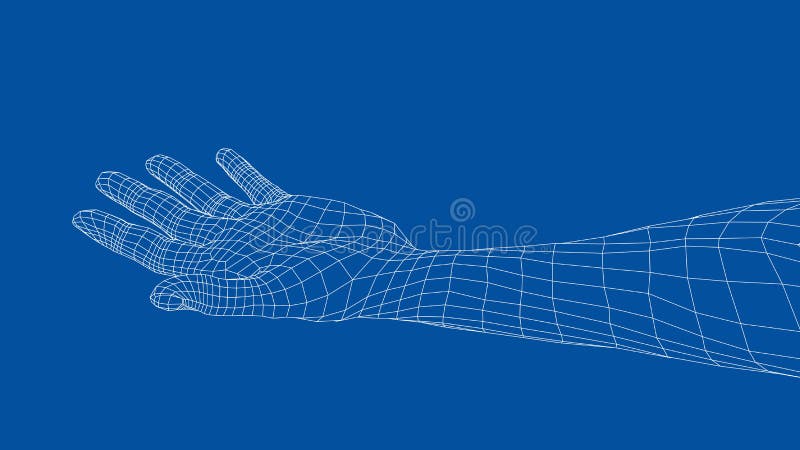 Open Palm Hand Gesture of Male Hand. Vector Stock Vector - Illustration ...