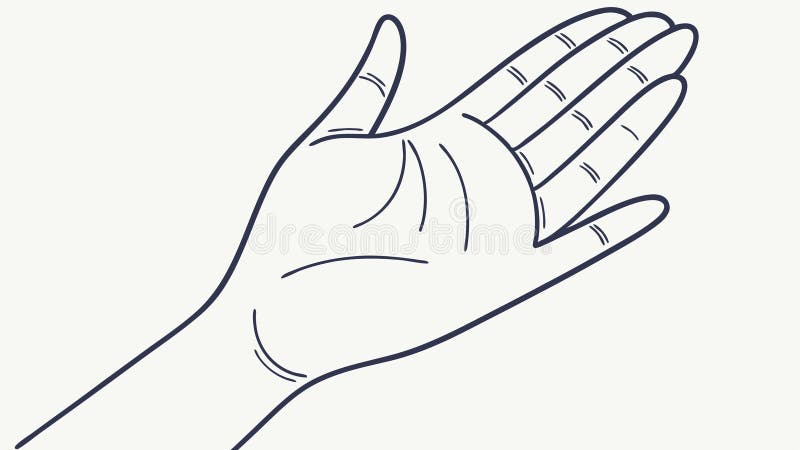 Open Palm Hand Gesture Simple Vector, Vector Design Generative AI Stock ...