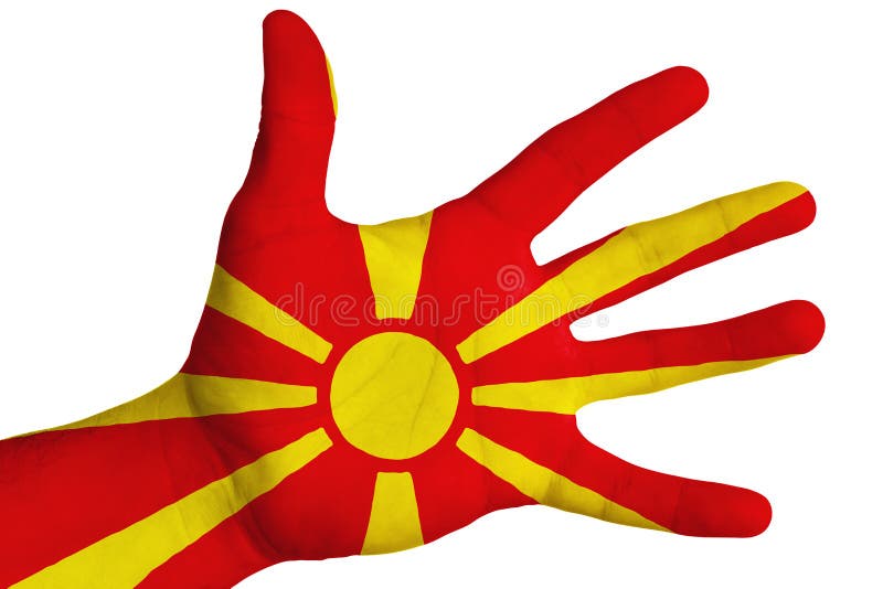 The Flag of Macedonia and the Plane on the World Map Stock Image ...