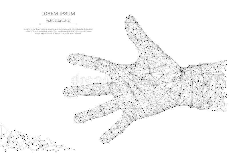 Open Palm Hand Outline Flat Icon on White Stock Vector - Illustration ...