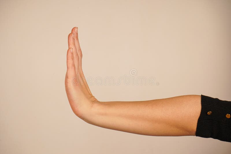 The Open Palm is Raised Forward, Signaling the Need To Stop or Slow ...