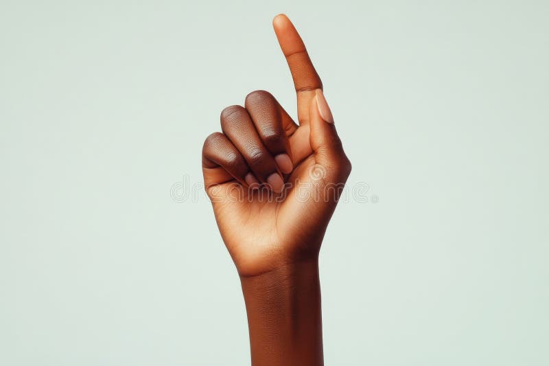 Open Palm Showing Fingers with a Neutral Background, Conveying Gestures ...