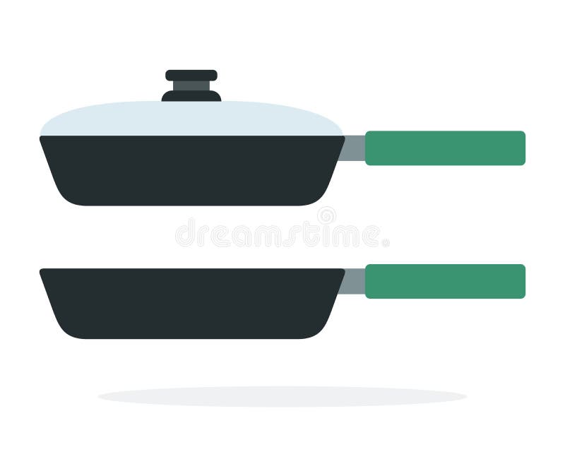 Open Pan and a Pan with a Lid Vector Flat Isolated Stock Vector ...