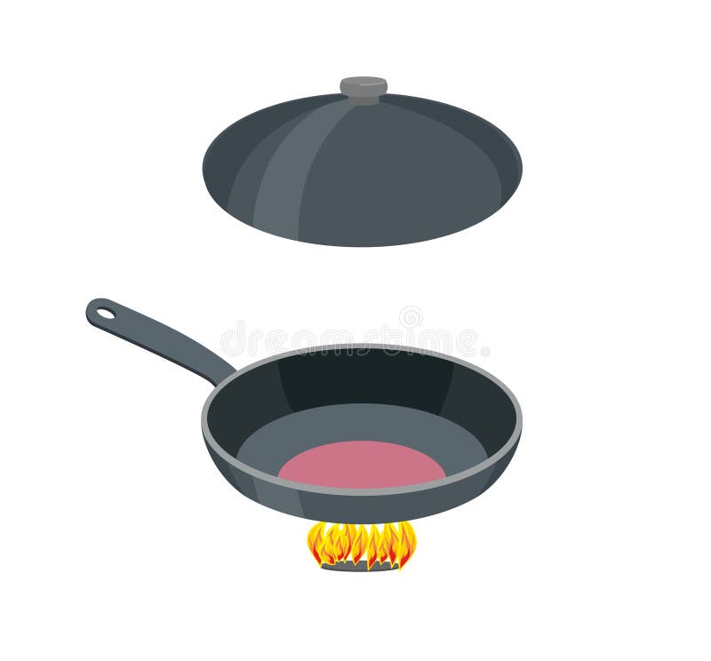 Open Pan on a White Background. Vector Illustration Stock Vector ...