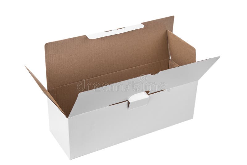 Closed Paper Box on the White Background. Stock Image - Image of ...