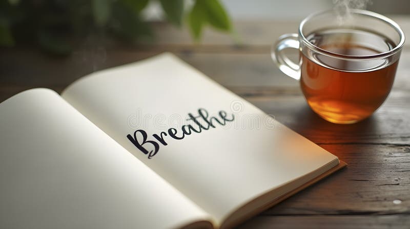 Open Paper Journal with Breathe Handwritten, Ai Generated Image Stock ...