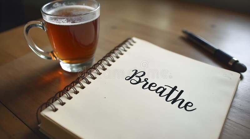 Open Paper Journal with Breathe Handwritten, Ai Generated Image Stock ...
