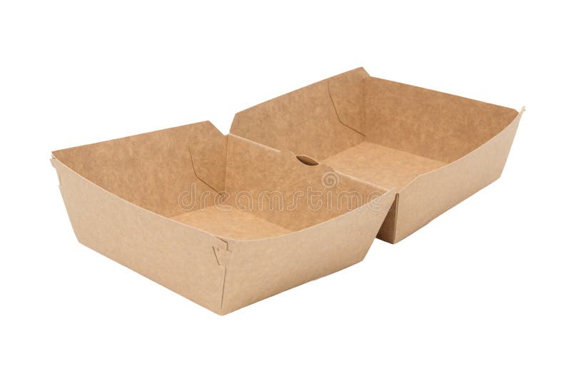 Open Paper Packaging for Food on a White Background Stock Image - Image ...