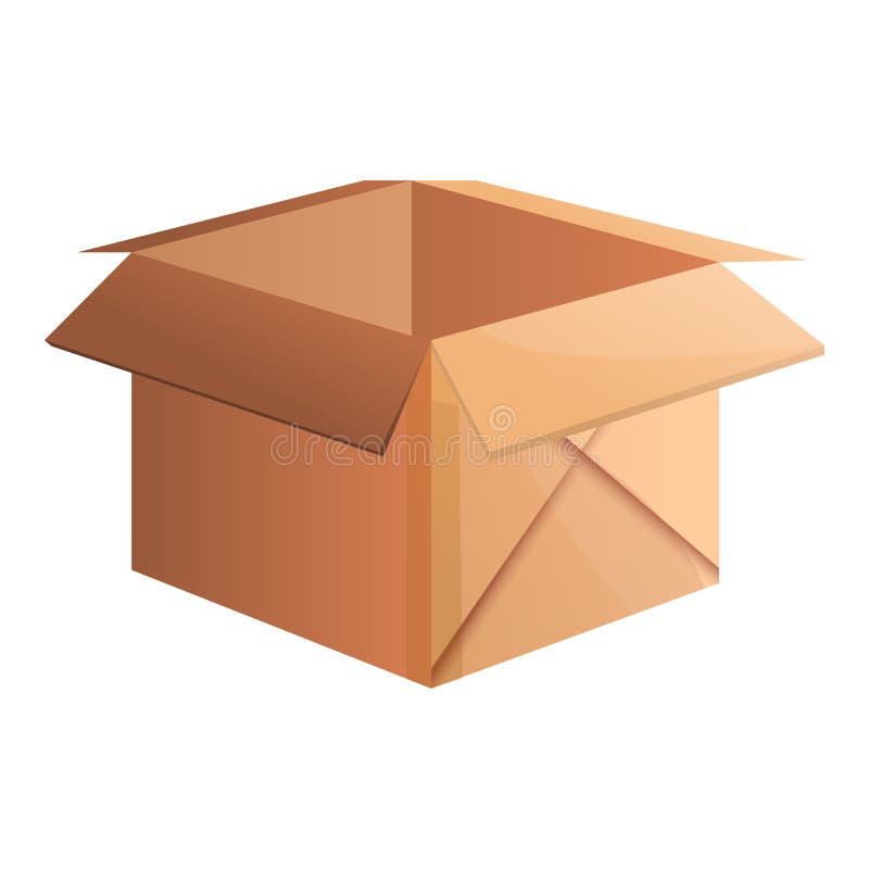Open Parcel Box Icon, Cartoon Style Stock Vector - Illustration of logo ...