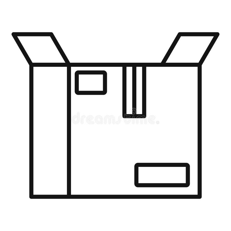 Open Parcel Box Icon, Outline Style Stock Vector - Illustration of ...