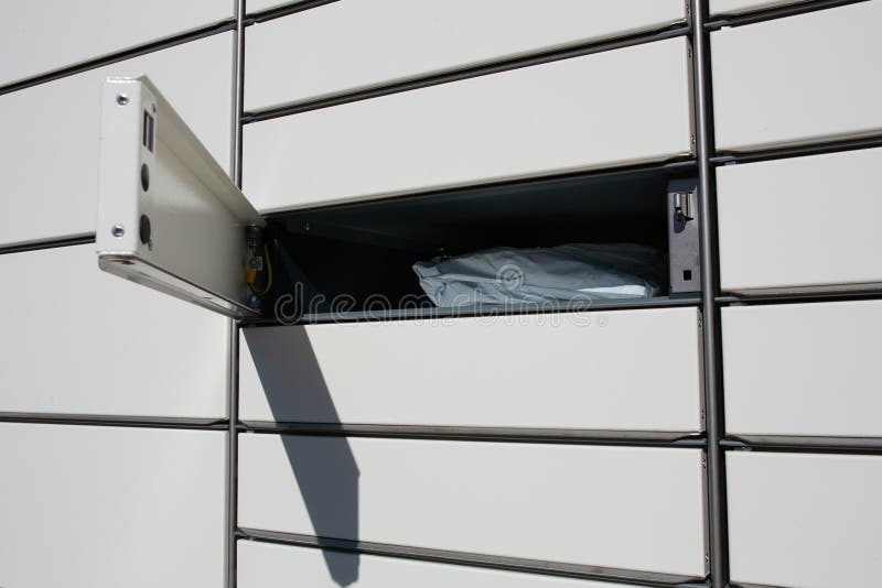 An Open Parcel Locker Cell with a Delivered Package Stock Illustration ...