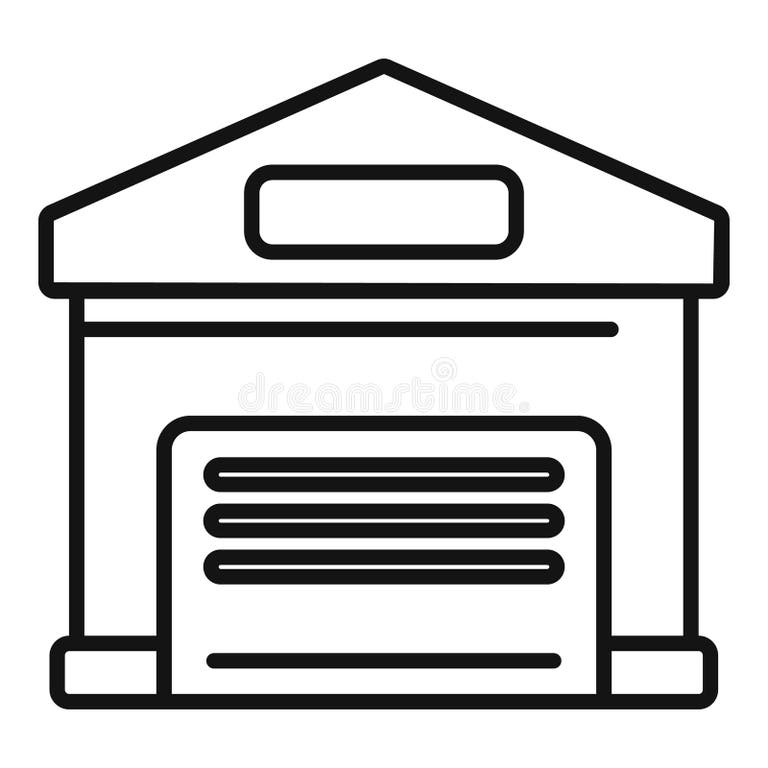 Open Parcel Warehouse Icon Outline Vector. Distribution Post Stock ...
