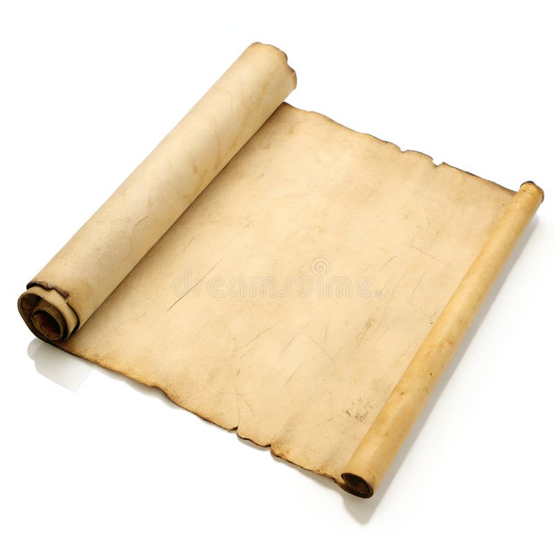 Open Parchment Scroll, Ancient Treasure Map on Papyrus, Antique Blank ...