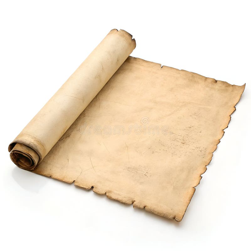 Open Parchment Scroll Realistic on White Background Stock Illustration ...