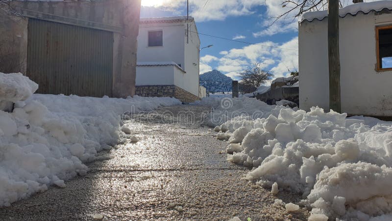 Open Path in the Snow, between the House, To Give Access To the School ...
