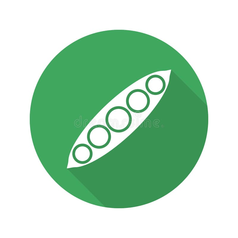 Open Peapod Flat Design Long Shadow Icon Stock Vector - Illustration of ...