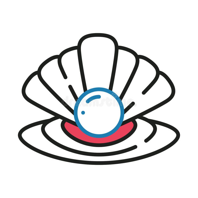 Open pearl shell stock vector. Illustration of isolation - 267690927