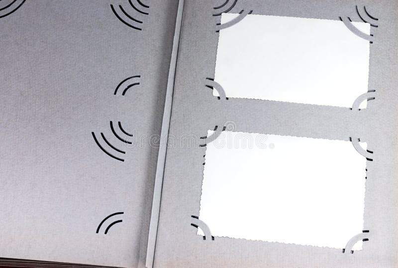 Open photo album stock image. Image of page, retro, grey - 27907421