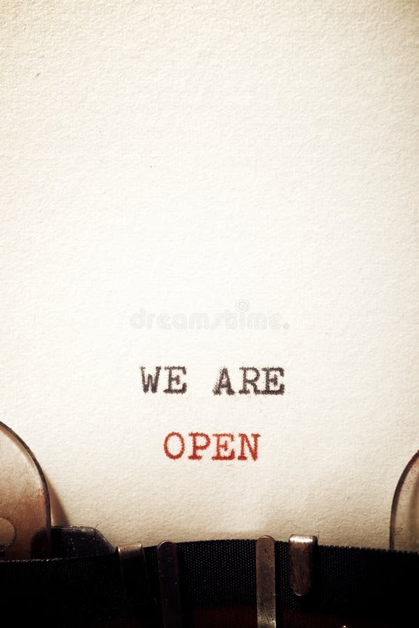 We are open phrase stock photo. Image of white, idea - 204215064