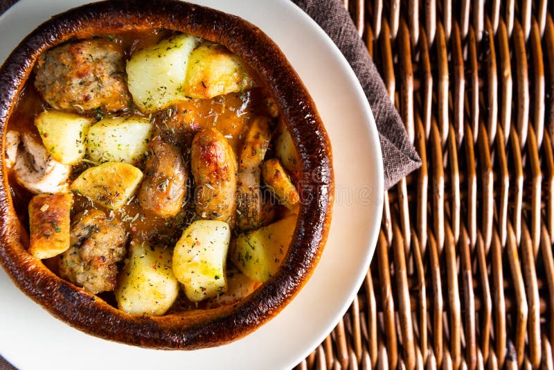 Open Pie with Potatoes and Different Kinds of Meat Stock Image - Image ...