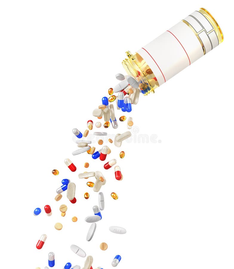 Pills Falling From A Jar On A Transparent Background Stock Vector ...